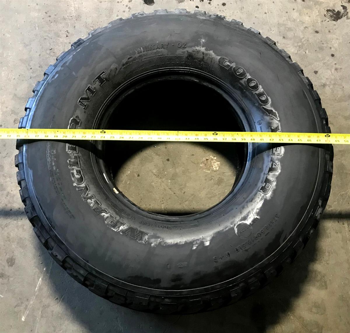 Goodyear Wrangler MT 37X12.5R16.5 LT Tire 100% Tread HMMWV